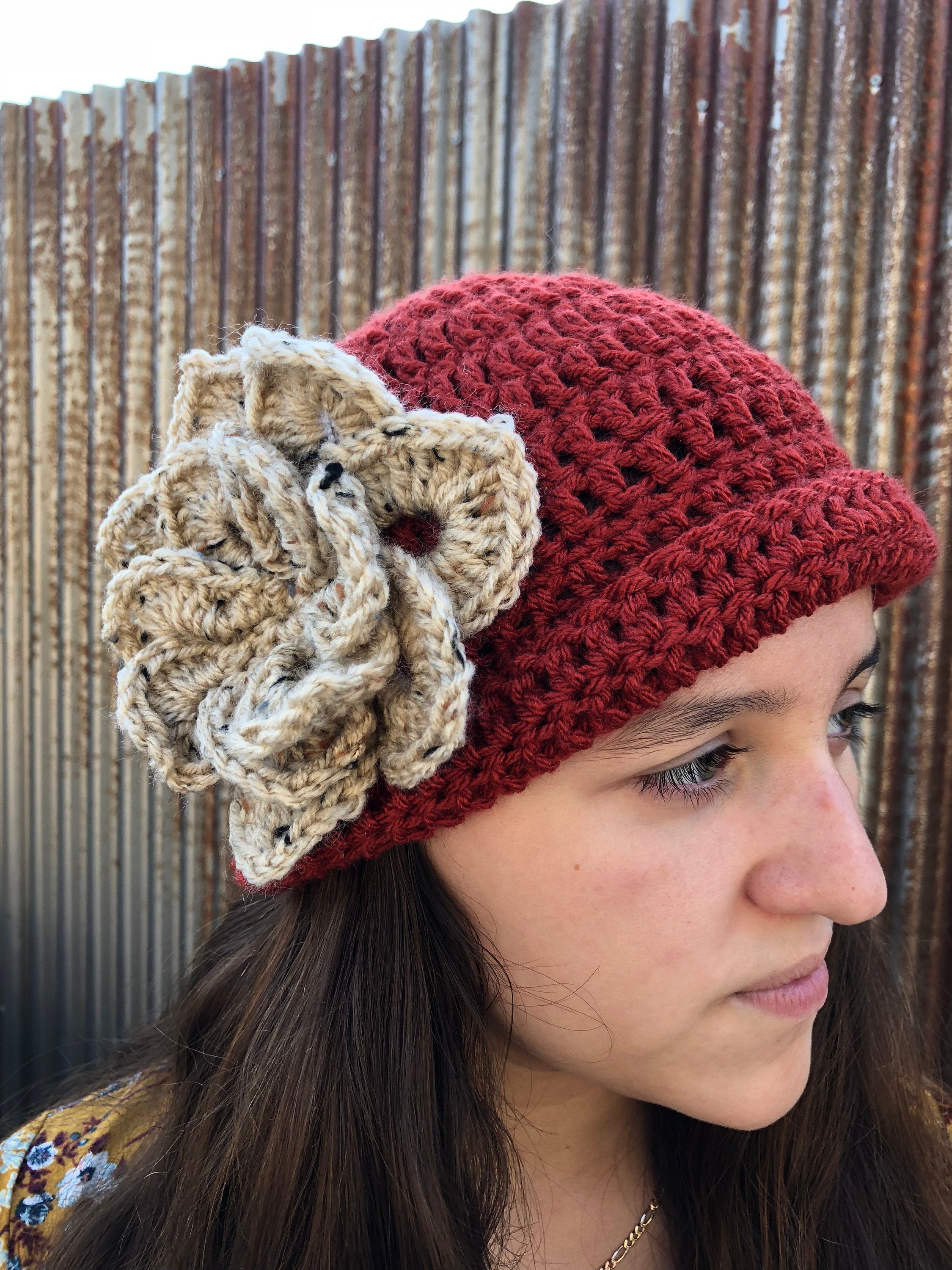 Flapper Crochet Hat With Flower on Luulla